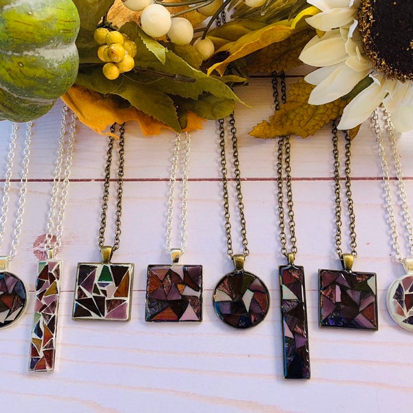 Stained Glass Pendant Necklace - Etsy