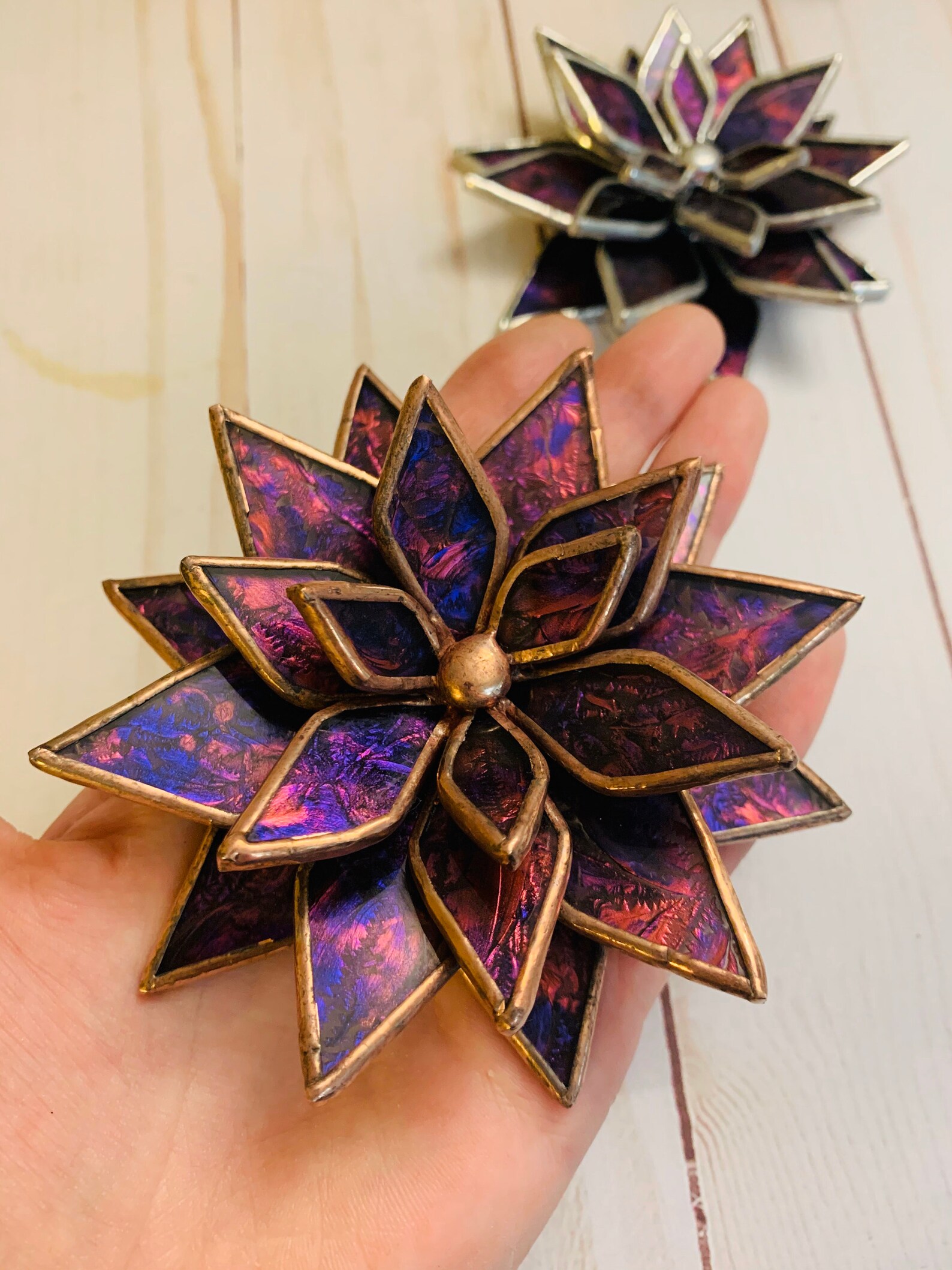 Violet/red Van Gogh Glass Succulent - Etsy