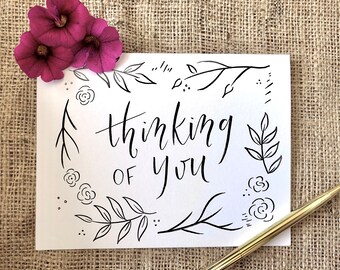 Set of 5: Beautiful Bouquet Thinking of You Card | Etsy