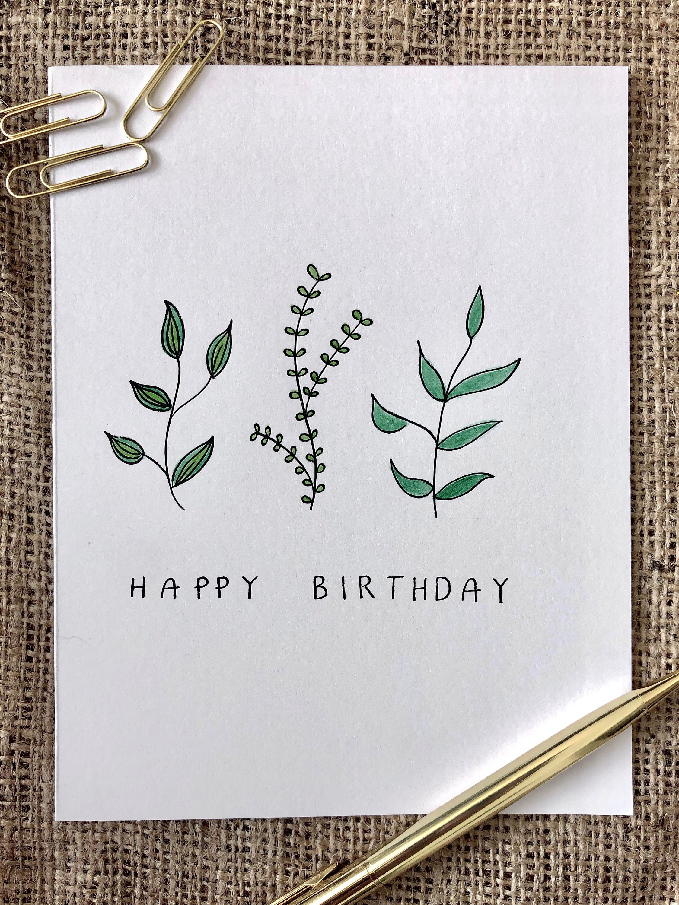 Set of 5: Simple Happy Birthday Card - Etsy UK