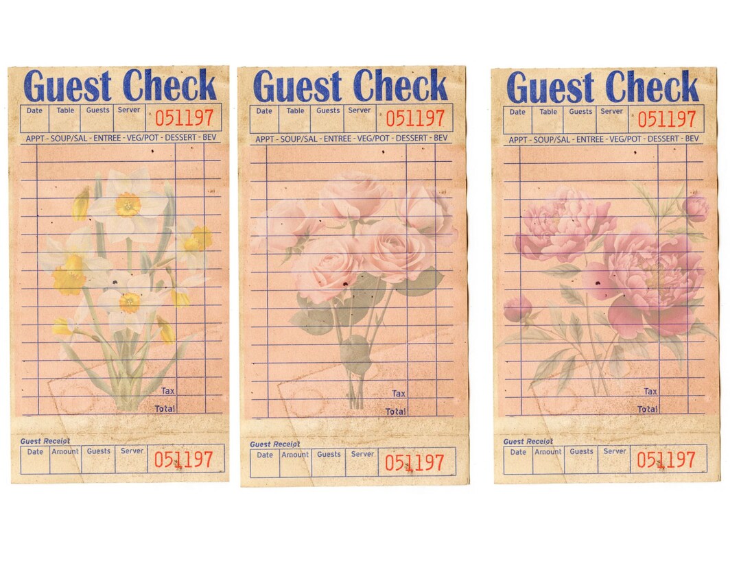 Shabby Chic Floral Guest Checks - Etsy