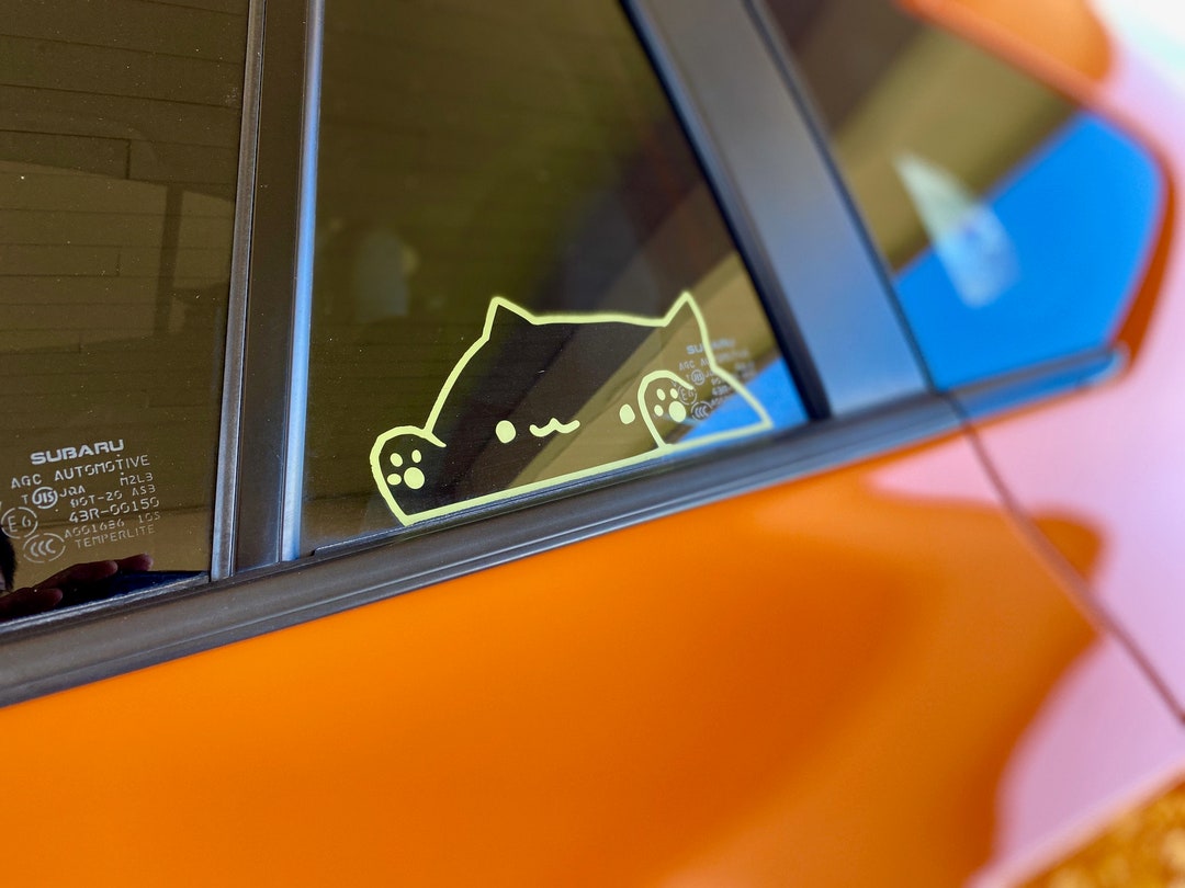 Bongo Cat Vinyl Decal Outline Peeking Car Window - Etsy Hong Kong