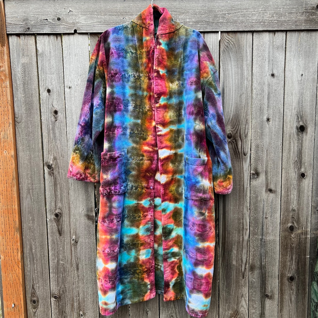 Tie Dye Terry Cloth Robe Full Length Unisex One Size Boho Hippie Spa - Etsy