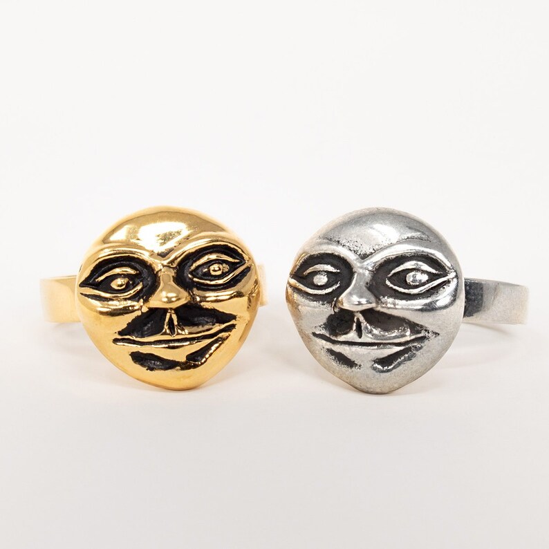 Moon Ring, Moon Jewelry, Gold Moon, Moon Charm, Gift for Her, Man in ...