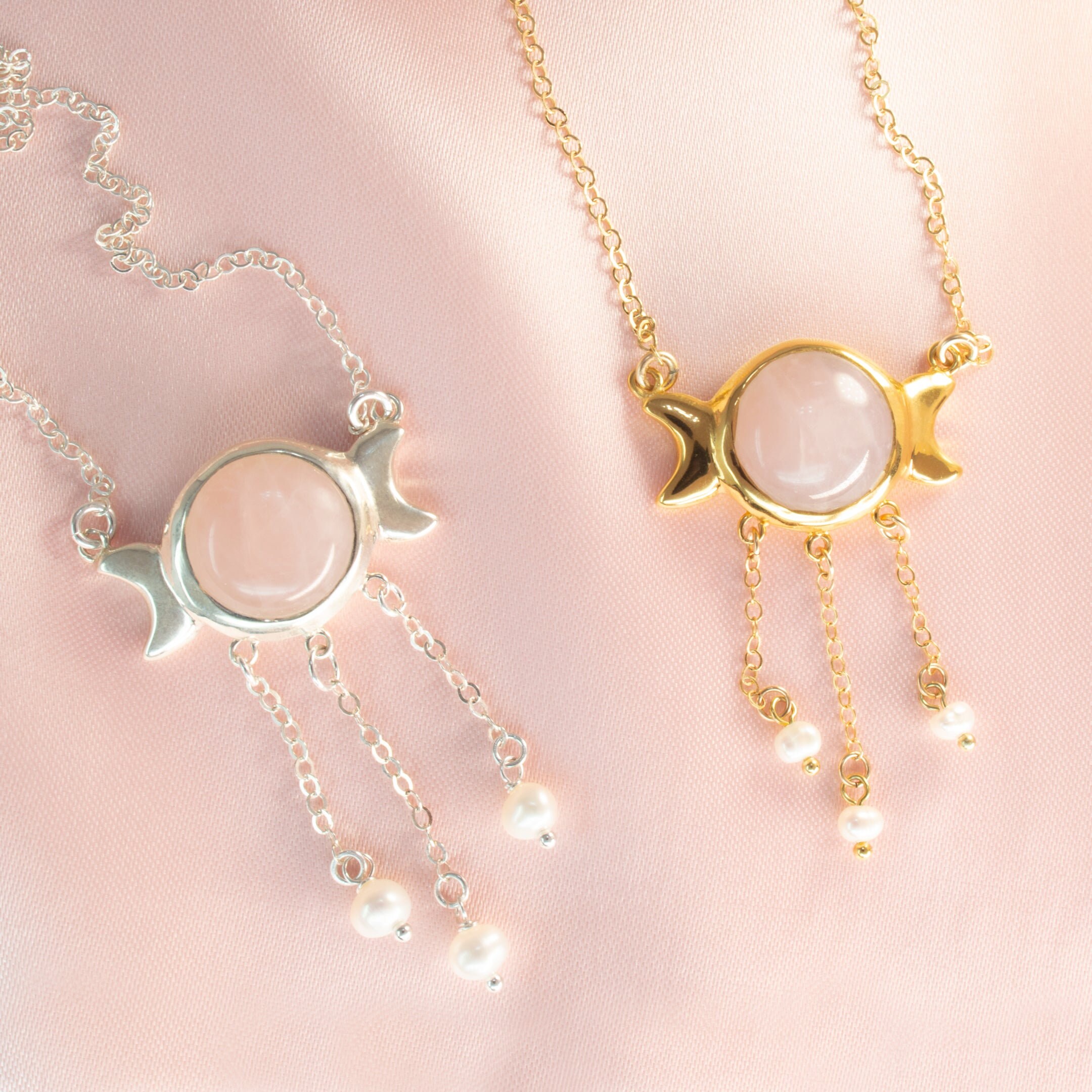 Triple Moon Goddess Necklace, Moon Phases Necklace, Three Moon Necklace ...