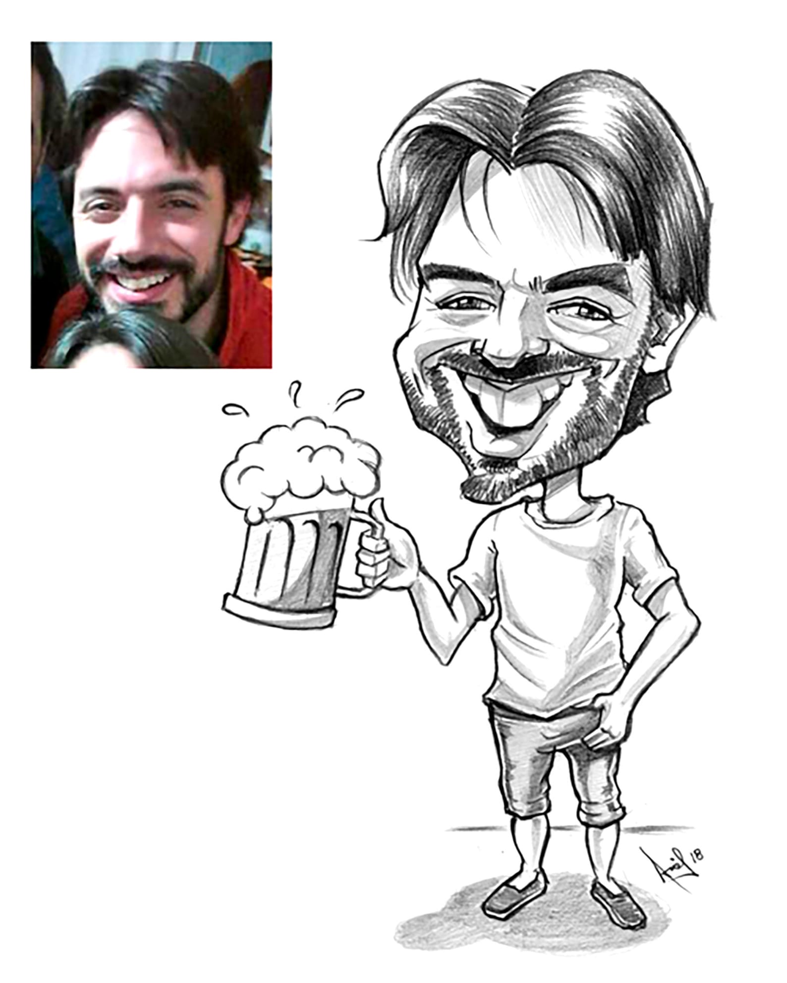 Caricature Art Custom Caricature Drawing Pencil Caricature - Etsy UK