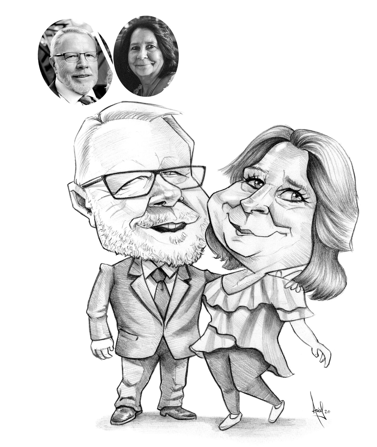 CUSTOM COUPLES CARICATURES Handmade Drawing With Pencil - Etsy