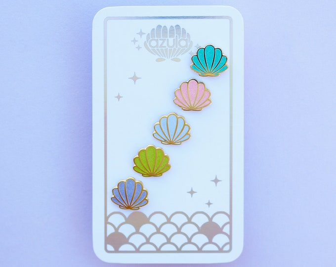 Mermaid Sea Shell | Enamel Pins Set | Board Fillers (SET OF 5 ...
