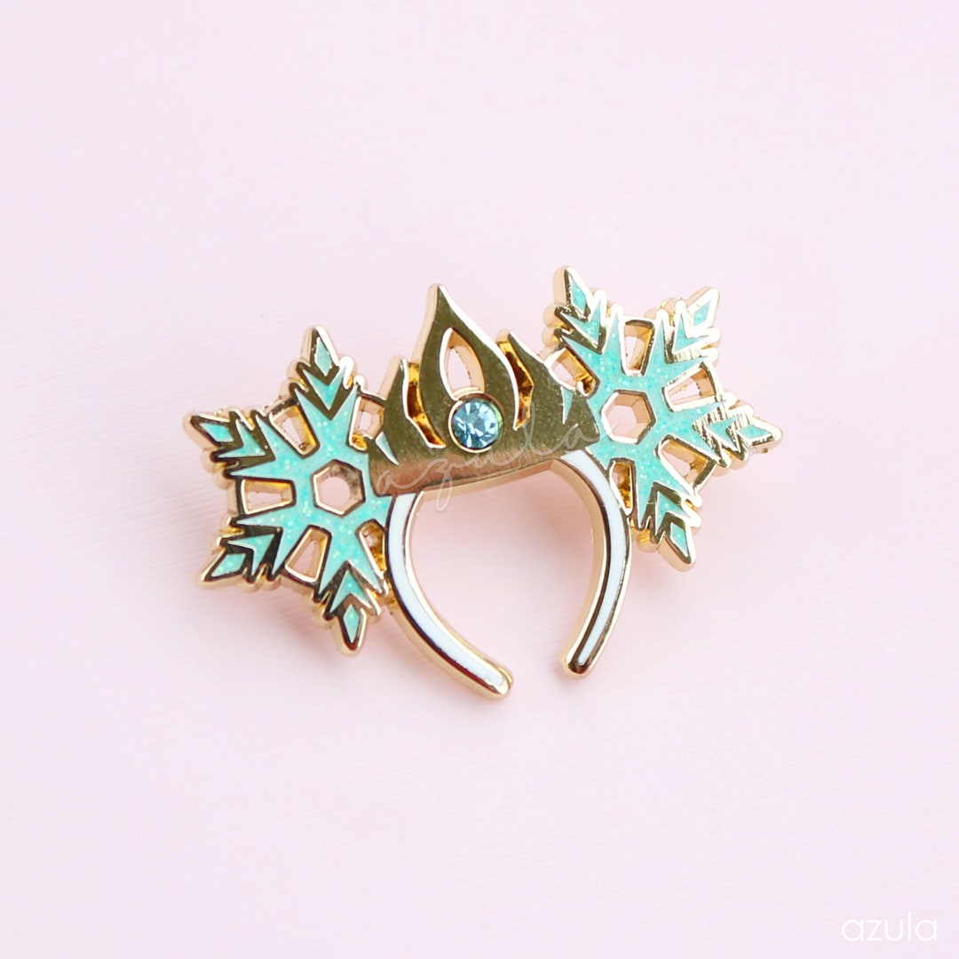 Disney Frozen Elsa Enamel Pin Crown Disney Ears Snowflake Princess - Etsy