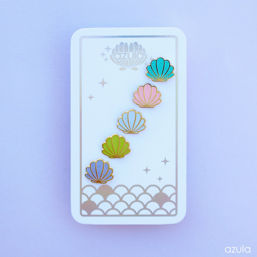 Mermaid Sea Shell | Enamel Pins Set | Board Fillers (SET OF 5 ...