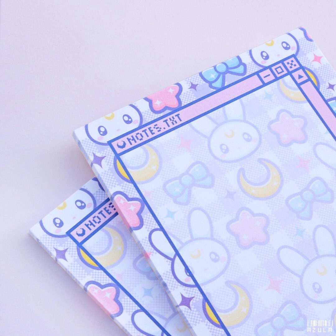Magical Girl | Bunny Pattern | 4 X 6 Notepad | 50 Pages | Nonsticky ...