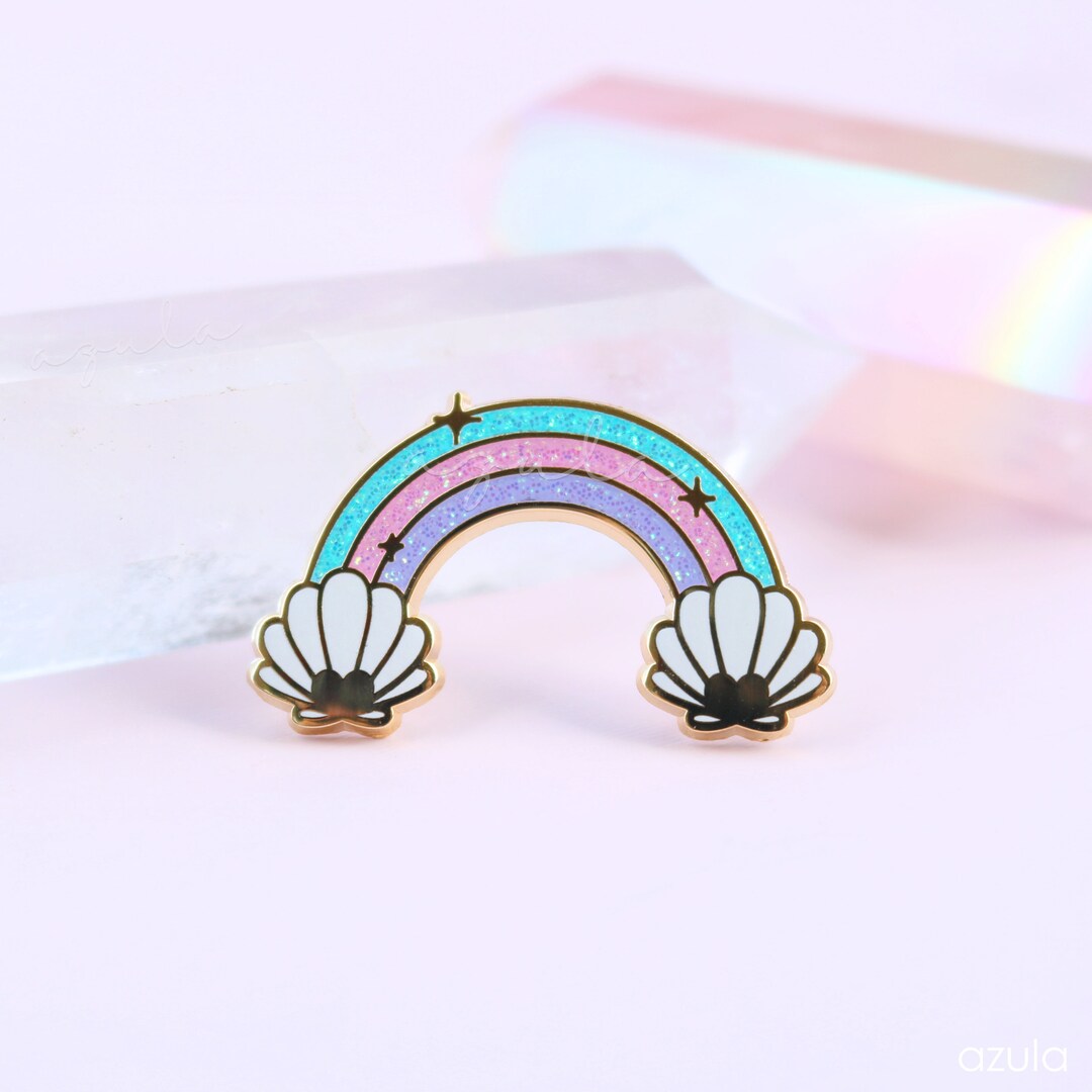 Mermaid Rainbow Seashell / Enamel Pin Badge - Etsy