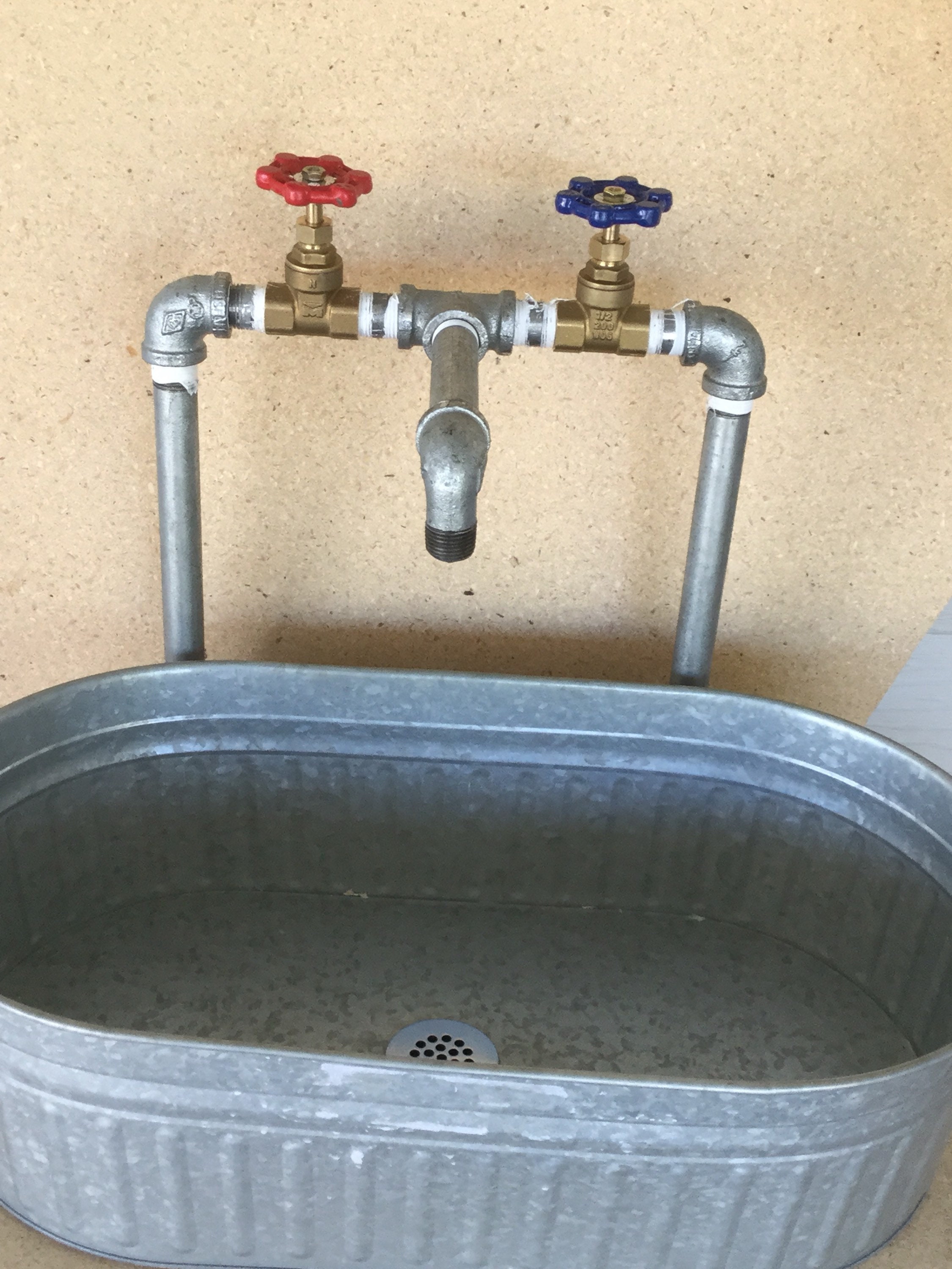 Industrial Design Handmade Galvanized Faucet With Brass Valves - Etsy