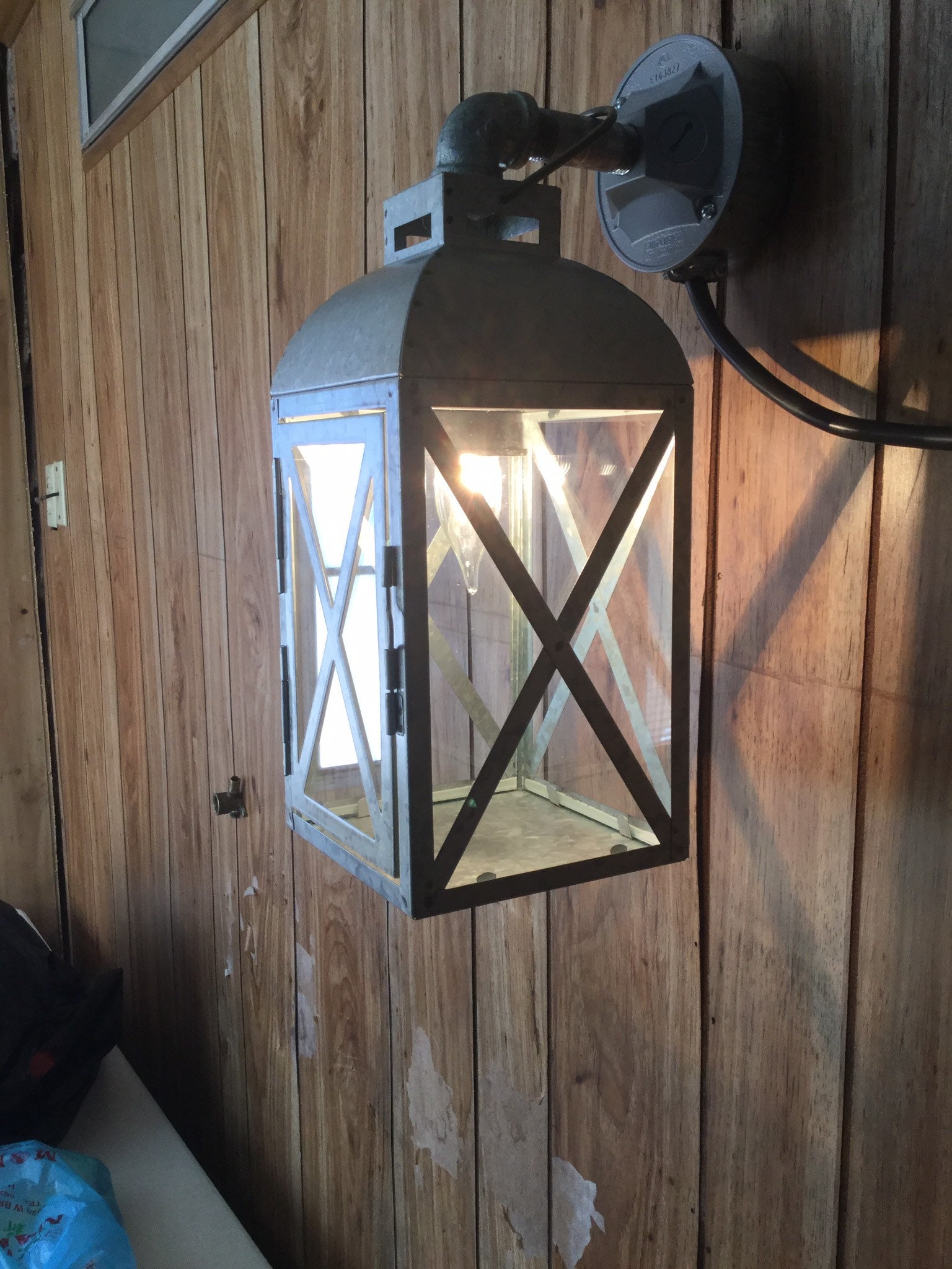 Industrial Galvanized Lantern Style Light - Etsy