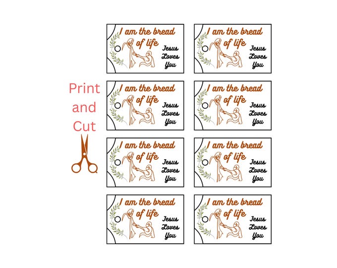 Printable Bread Gift Tag, I Am the Bread of Life, Editable Gift Tag ...