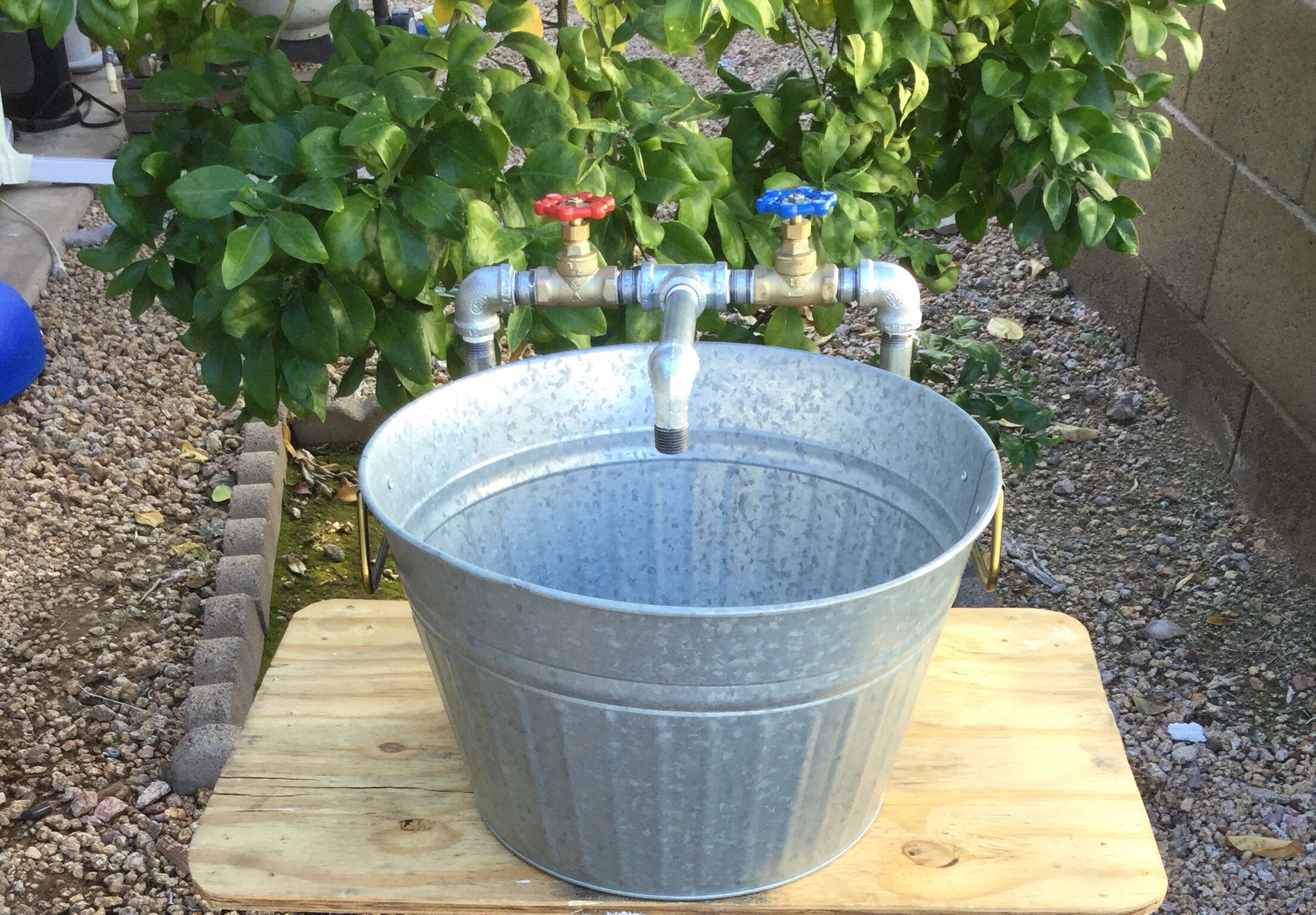 Industrial Faucet With Round Galvanized Tub for Sink - Etsy