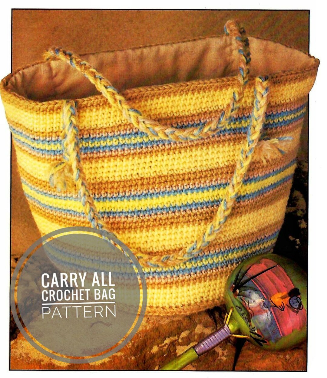 Carry All Bag Pattern, Vintage Tutorial for Crochet Handbag, PDF ...