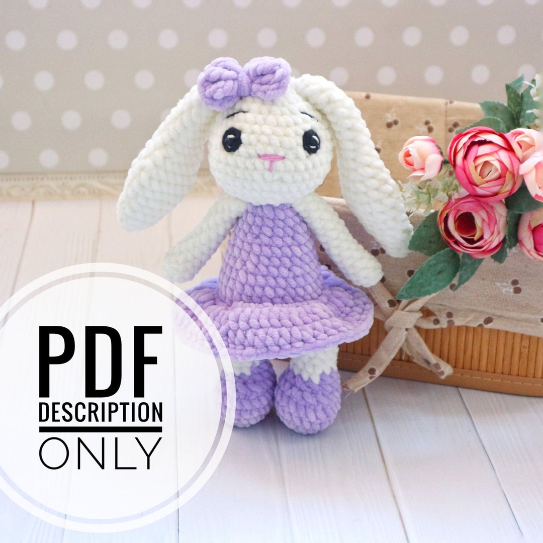 Plush Bunny Ballerina, Crochet Tutorial, PDF Instant Download, Rabbit Toy Pattern, Girl Easter ...