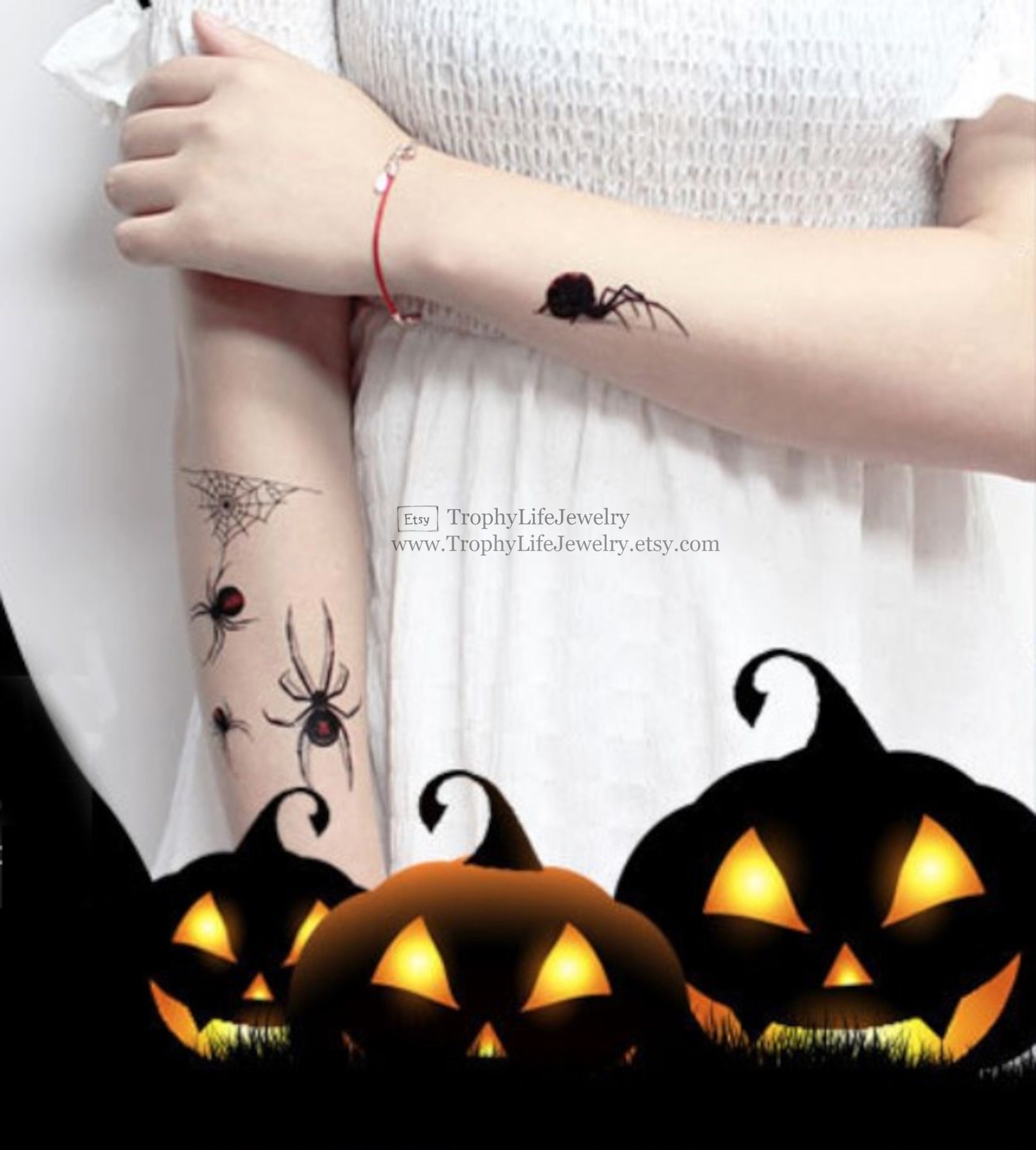 Halloween Spiders Temporary Tattoos 3D Spider Temporary | Etsy
