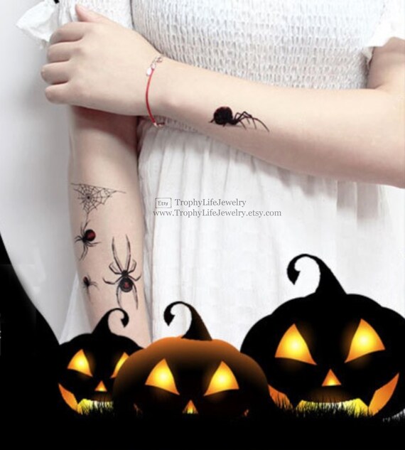 Halloween Spiders Temporary Tattoos 3D Spider Temporary | Etsy