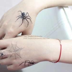 Halloween Spiders Temporary Tattoos 3D Spider Temporary Tattoo Sets ...