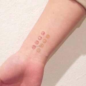 Tiny Tattoo / Set of 28 Temporary Tattoo / Emoji Temporary Tattoo ...