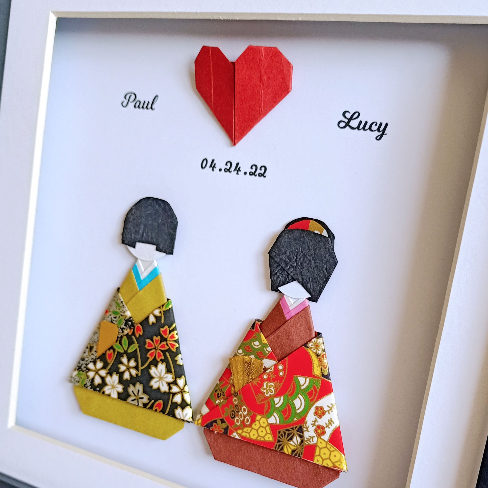 Personalised Origami Bride and Groom 3D Frame Art: Wedding - Etsy Australia