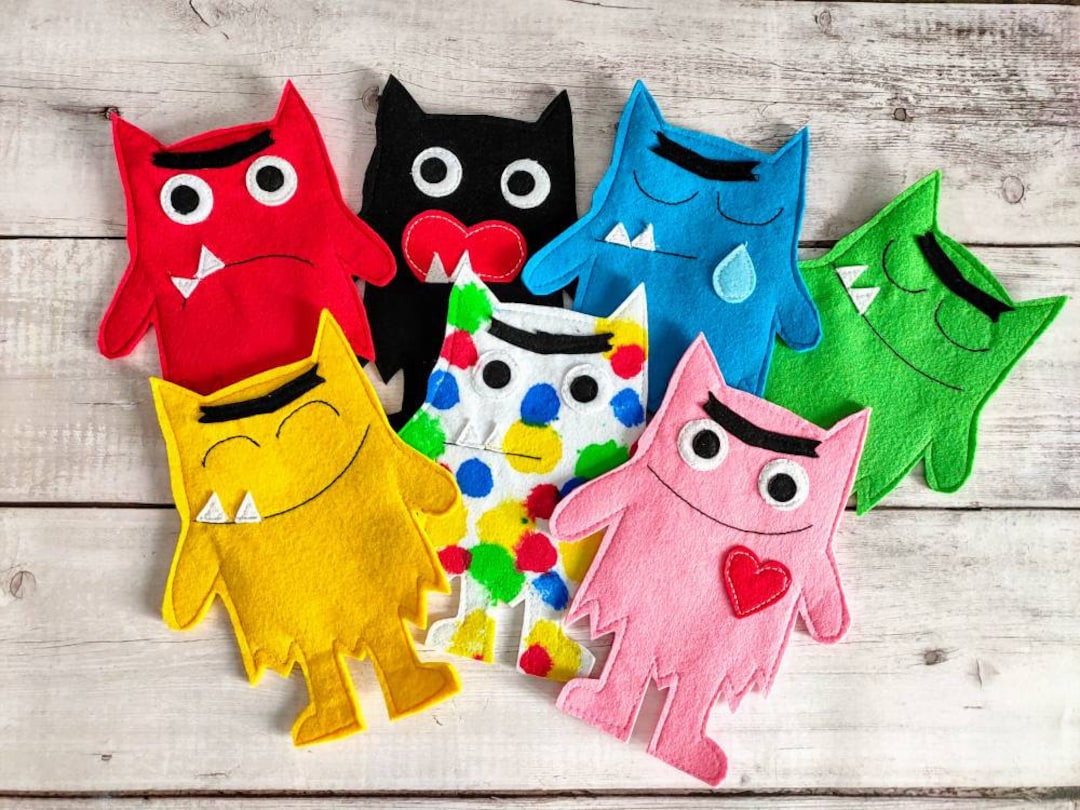 The Colour Monster 7 Monsters Set Puppet Edition - Etsy