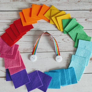 Buttoning Rainbow Toy, Montessori Toy, Fine Motor Skills Toy, Dressing ...