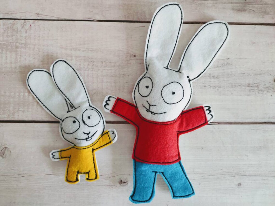 Simon Supper Rabbit and Gaspard felt Stuffed Toys | Etsy
