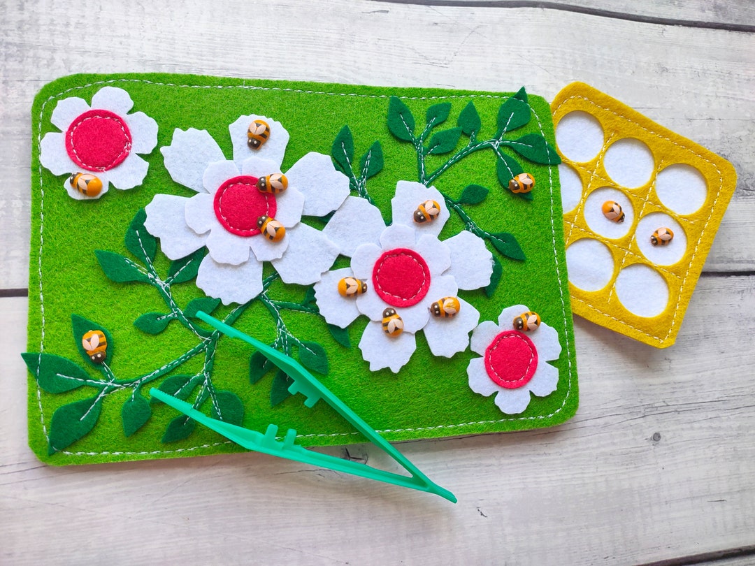 Fine Motor Skills Game. Bees Game, Montessori Sensory Bin, Manipulative ...