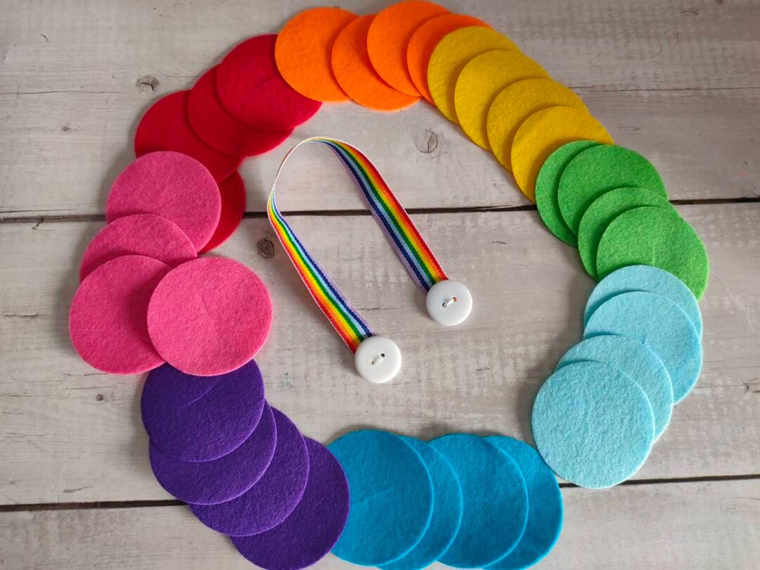 Buttoning Rainbow Toy, Montessori Toy, Fine Motor Skills Toy, Dressing ...