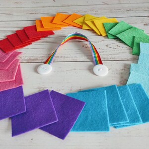 Buttoning Rainbow Toy, Montessori Toy, Fine Motor Skills Toy, Dressing ...
