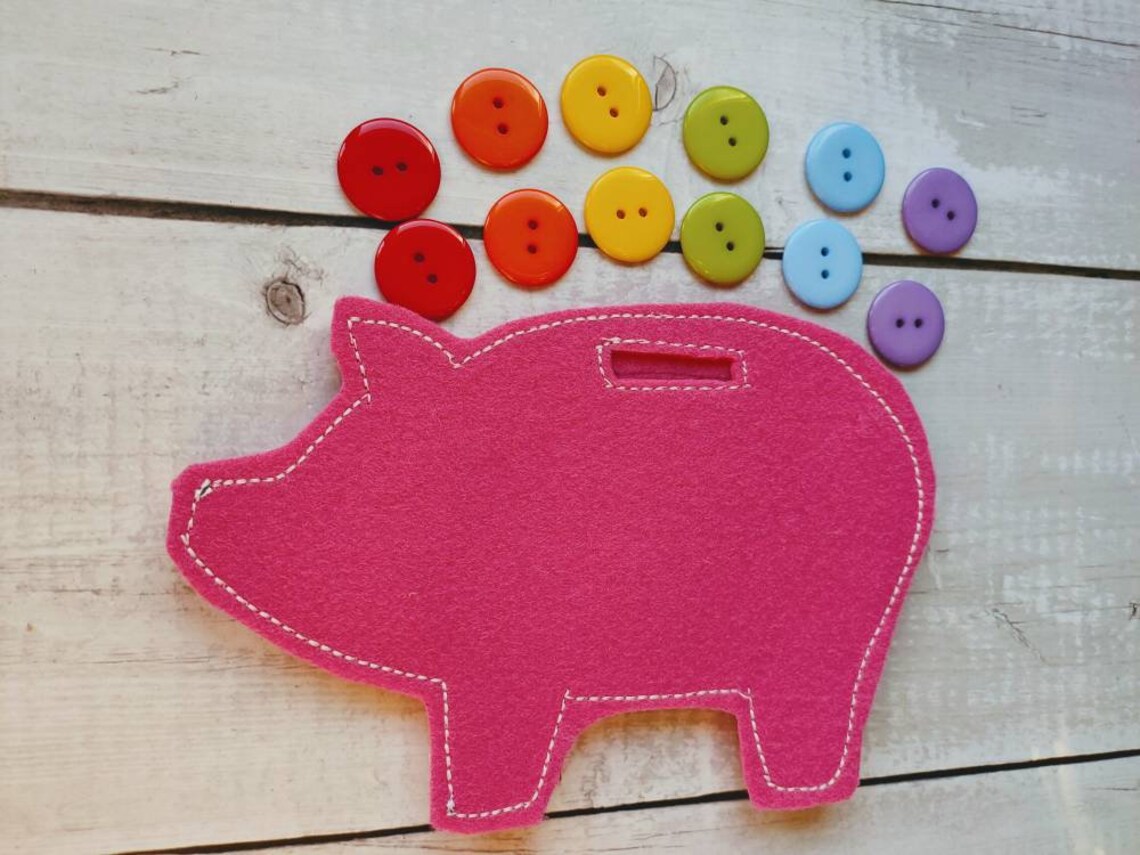 Button Piggy Bank. Fine Motor Game. Montessori Inspiration. | Etsy