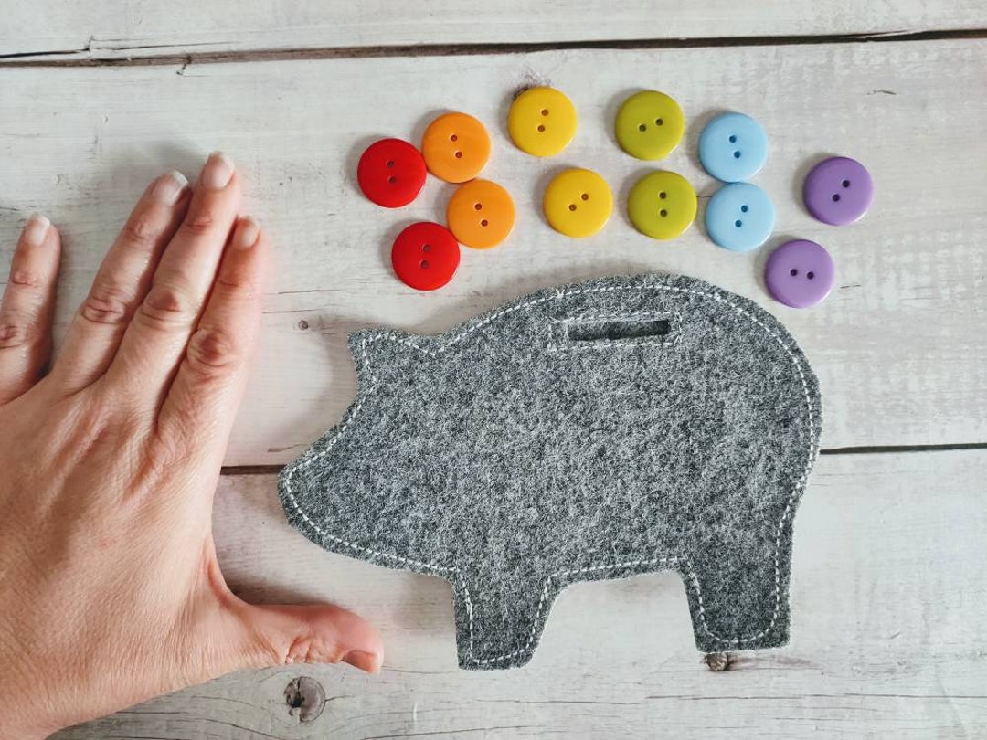 Button Piggy Bank. Fine Motor Game. Montessori Inspiration. Learning ...