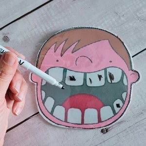 Teeth Cleaning Game ( Erasable Pen Included ), Didactic Game, Jeu ...