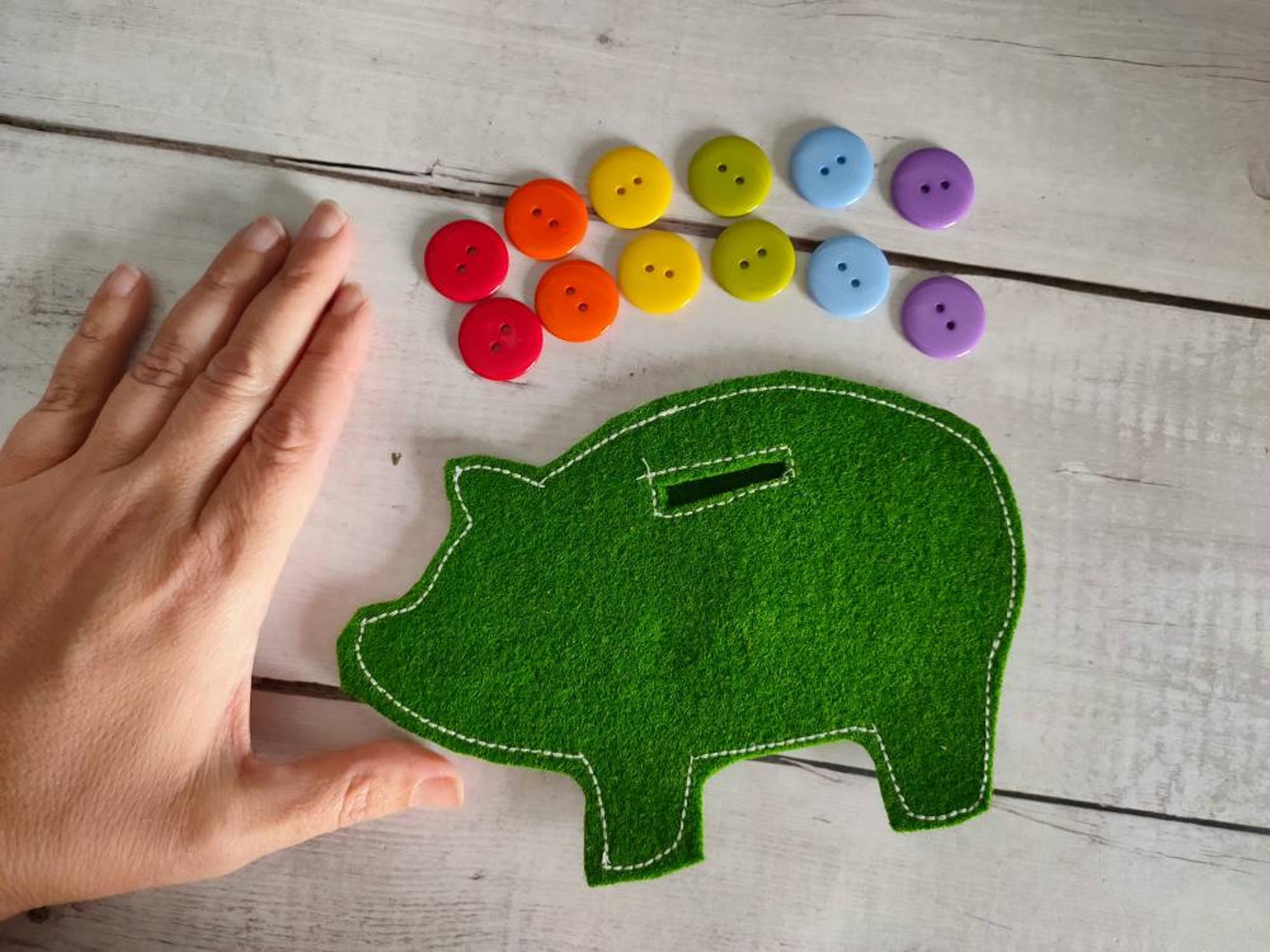 Button Piggy Bank. Fine Motor Game. Montessori Inspiration. - Etsy