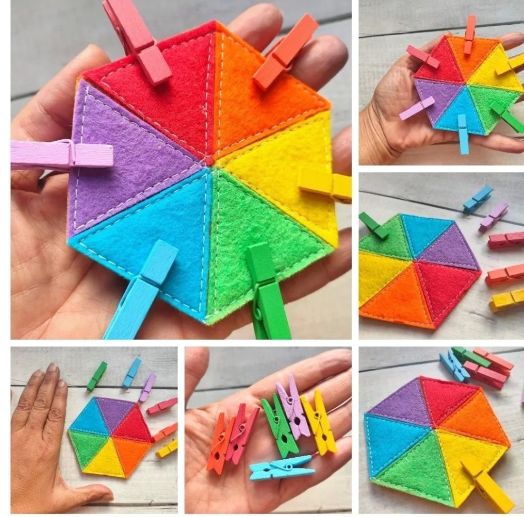 Rainbow Activity Game, Fine Motor Skills, Primary and Secundary Colours ...