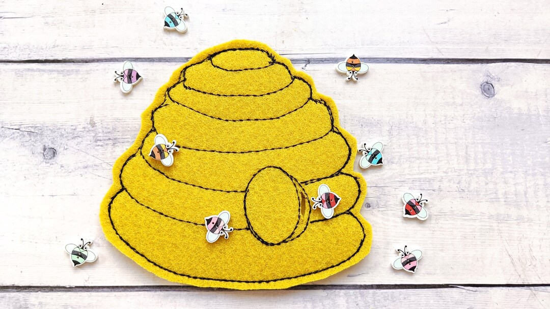 Button Bee Bank ( 10 Bees Buttons Included ) Fine Motor Game ...