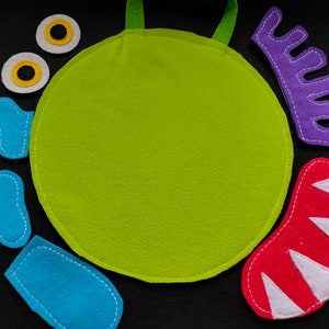 Green Monster, Create Faces and Feelings Pieces With Velcro - Etsy