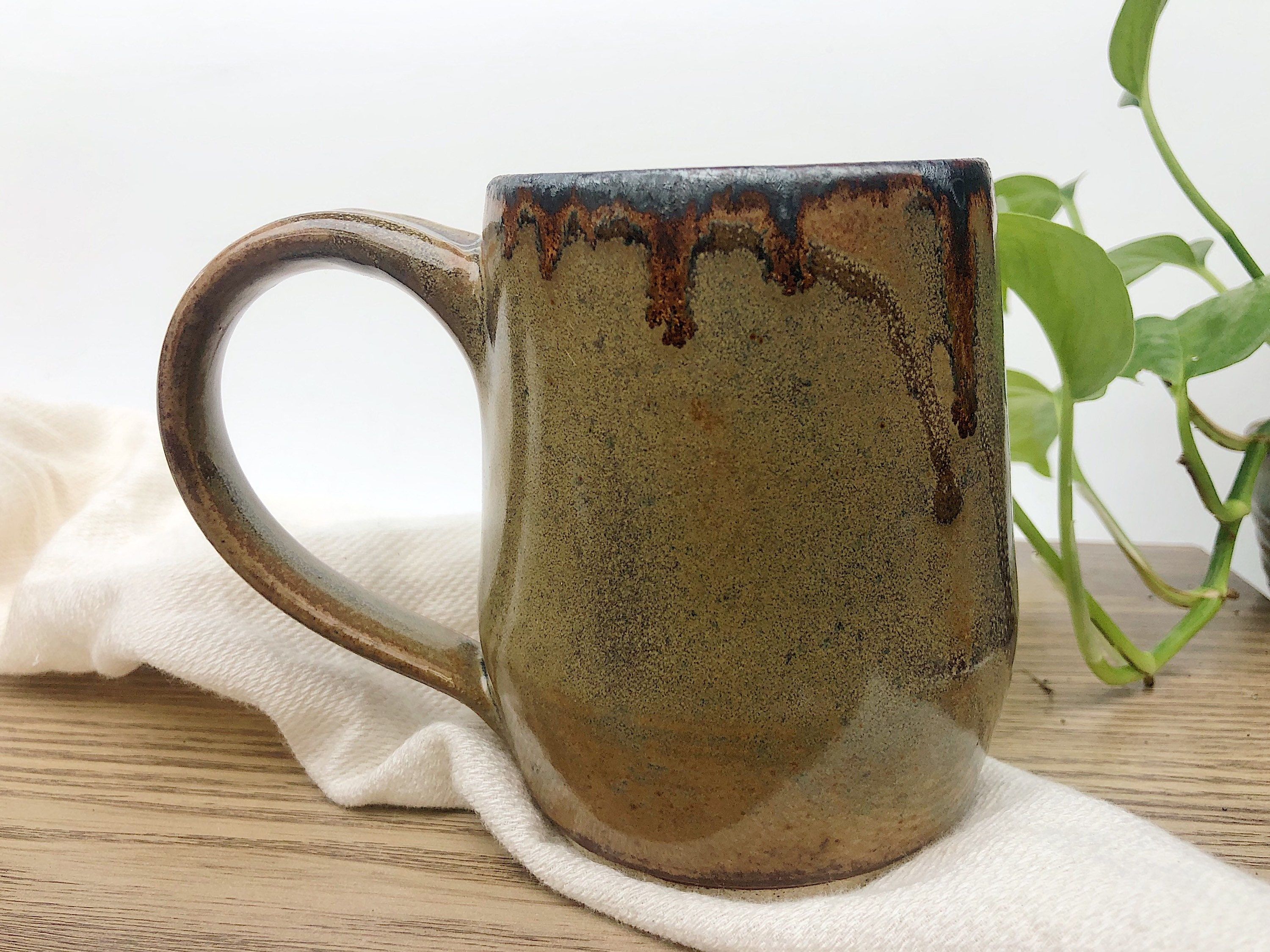 Large Rustic Ceramic Mug Handmade Vintage Style Ceramic | Etsy