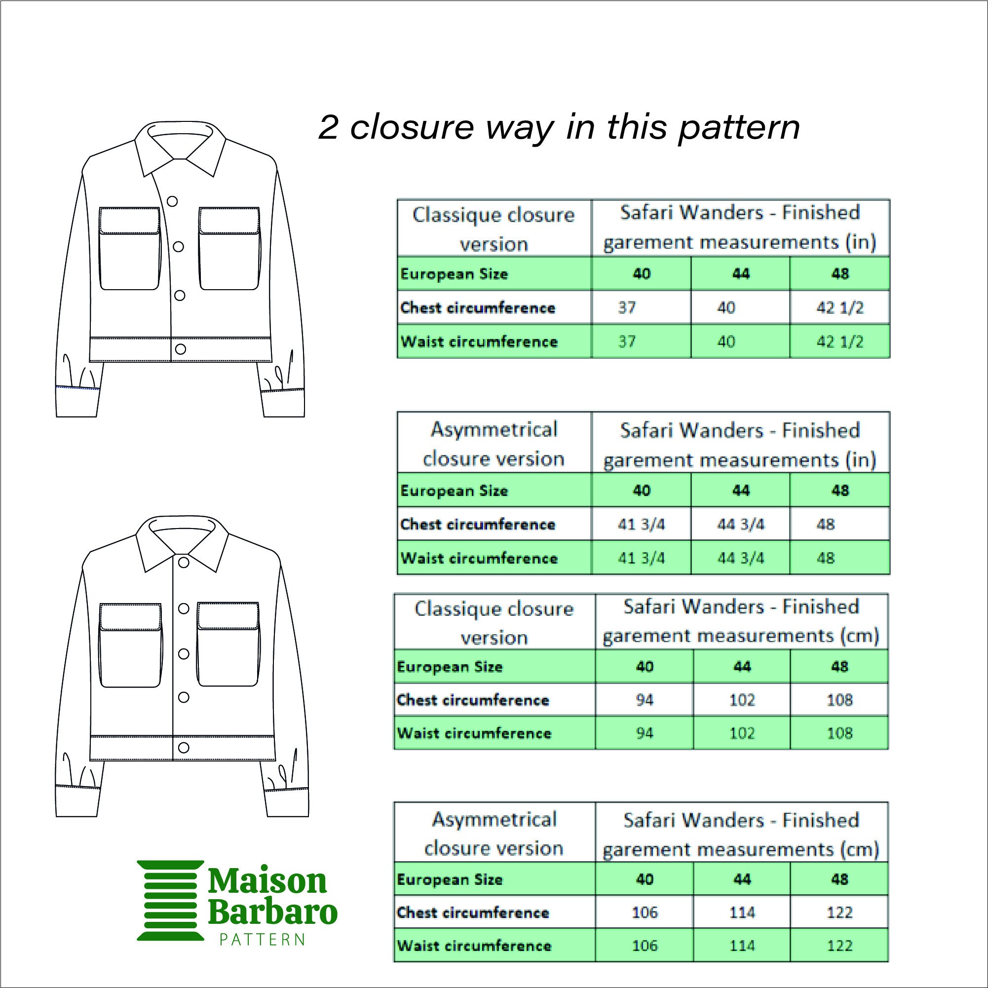 Women's Asymmetrical Jacket Pattern Pattern Pdf A4 to Download Short ...