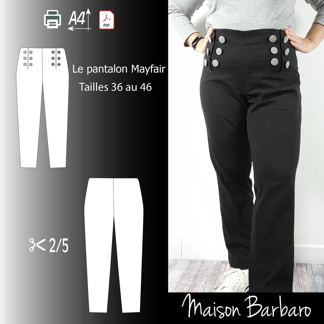 Mayfair Cigarette Pants Pattern, Straight Pants Pattern for Women ...