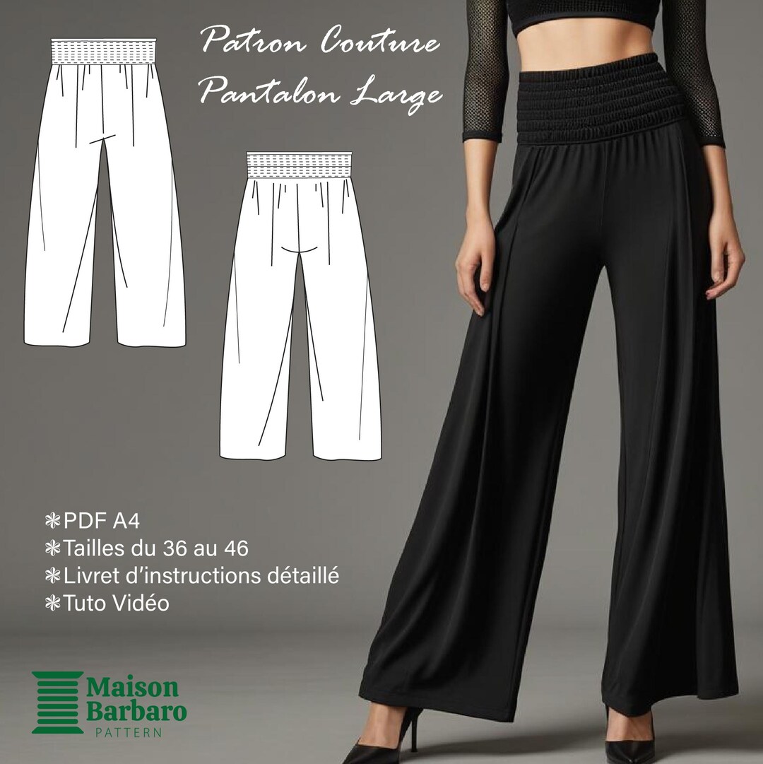 Wide-leg Flowing Trouser Sewing Pattern | Instant Downloadable PDF File ...