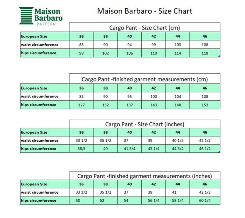 Cargo Pants Pattern by Maison Barbaro, PDF A4 Pattern to Download ...