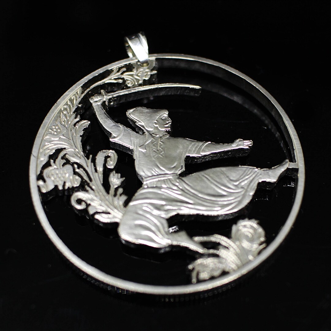 Ukrainian Cossack With Sabre Dance "hopak" Pendant With Necklace, Hand ...
