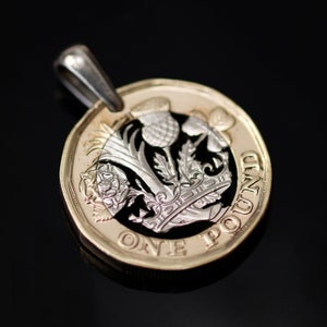 United Kingdom 1 Pound - Elizabeth Cut Coin Pendant With Necklace ...
