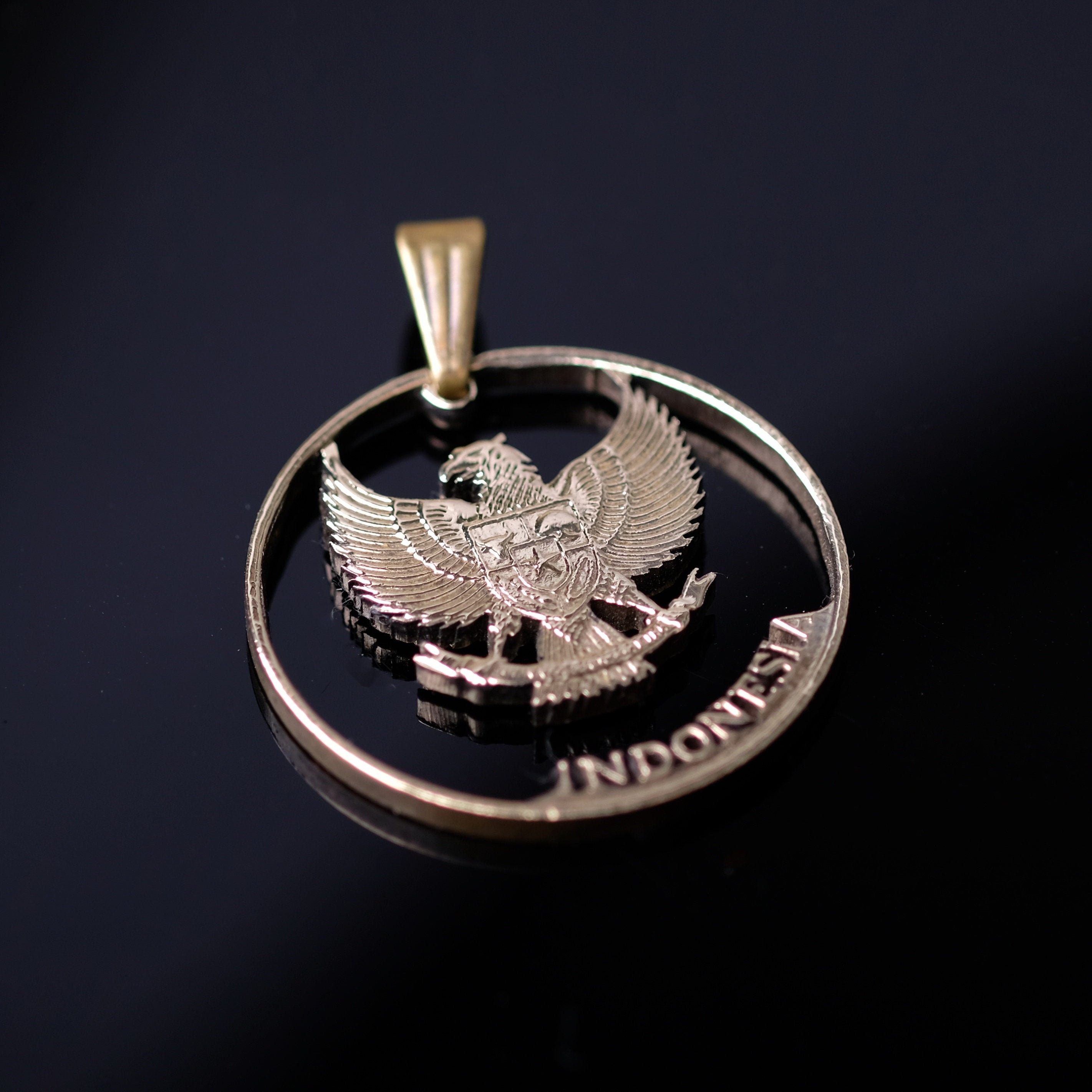 Indonesia Coat of Arms Eagle Cut Coin Pendant Karapan Sapi - Etsy