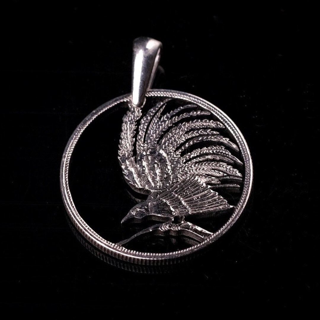 Indonesia 50 Rupiah Greater Bird of Paradise Cut Coin Pendant Jakarta ...