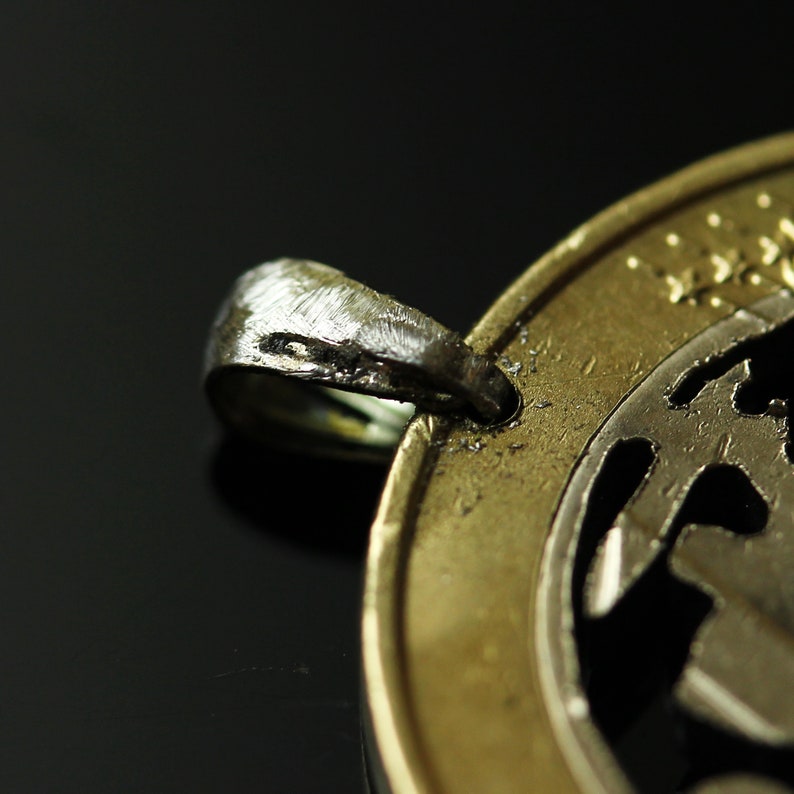 Lithuania 1 Euro, Cut Coin Pendant With Necklace. Lietuva Vytis Horse ...